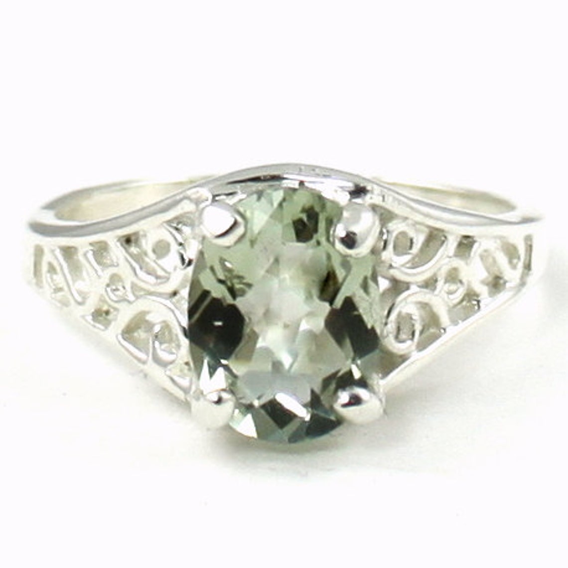 Green Amethyst 925 Sterling Silver Ring SR005 - Etsy