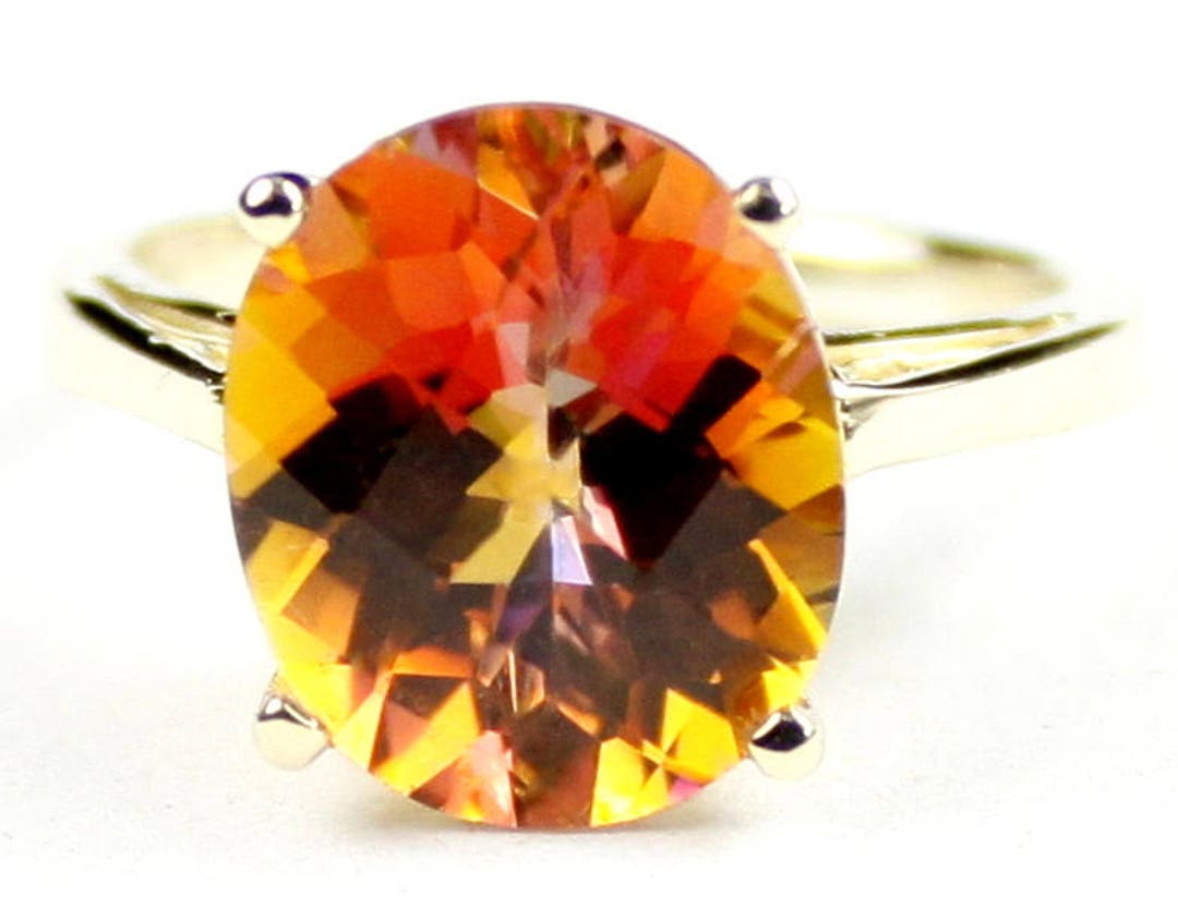 Twilight Fire Topaz, 14KY Gold Ring, R055 - Etsy