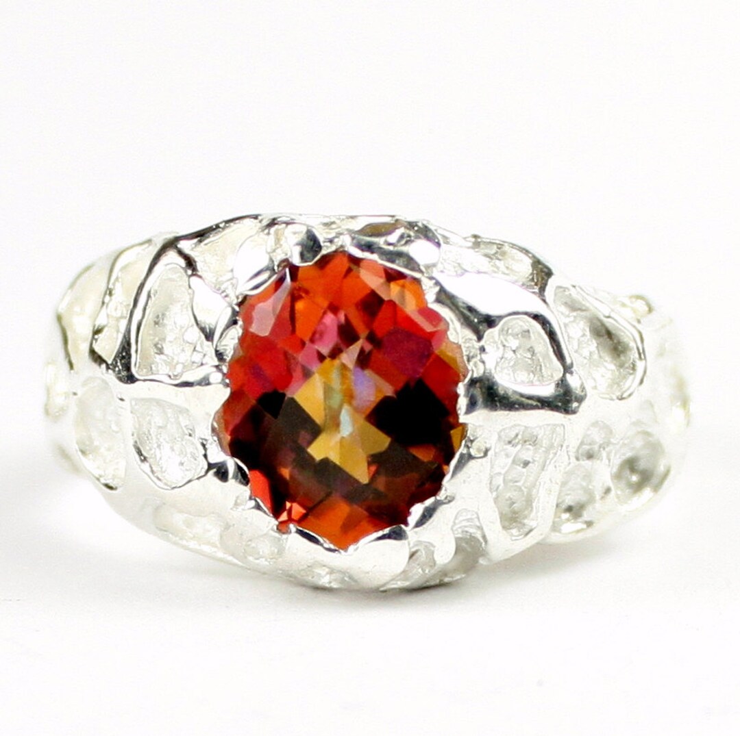 Twilight Fire Topaz, 925 Sterling Silver Men's Ring, SR168 - Etsy