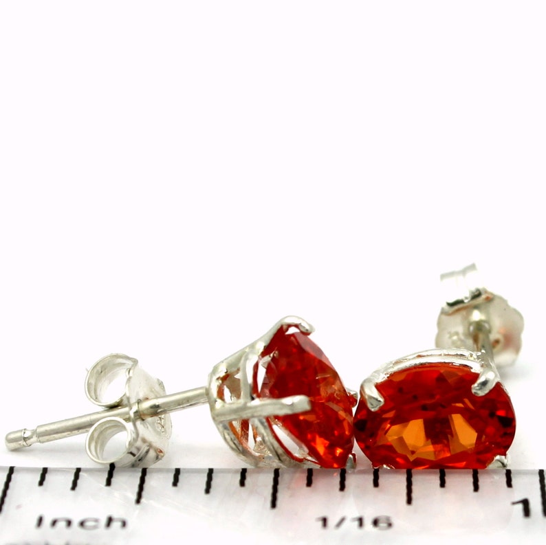 Created Padparadscha Sapphire 925 Sterling Silver Post - Etsy