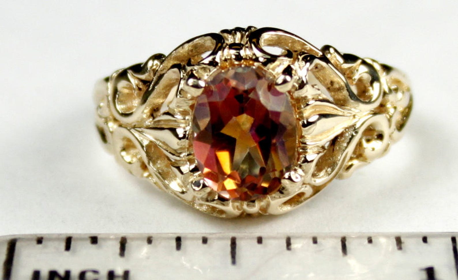 Twilight Fire Topaz 14KY Gold Ring R113 - Etsy