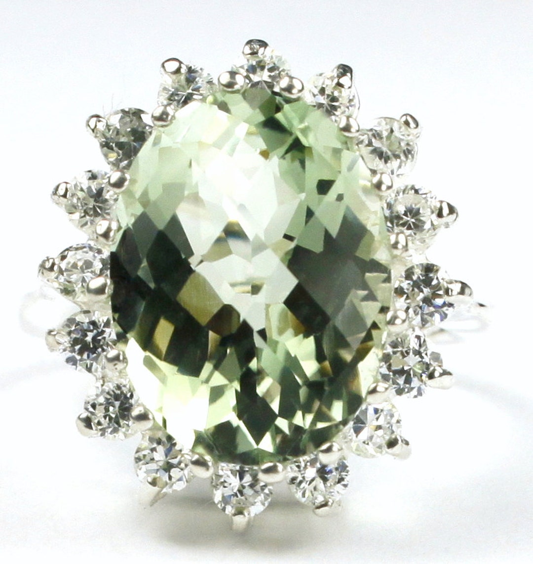 Green Amethyst, 925 Sterling Silver Royal Engagement Ring, SR310 - Etsy