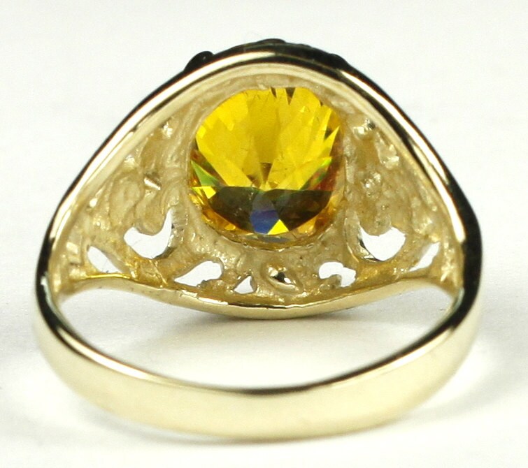 Golden Yellow CZ 10KY Gold Ring R004 - Etsy