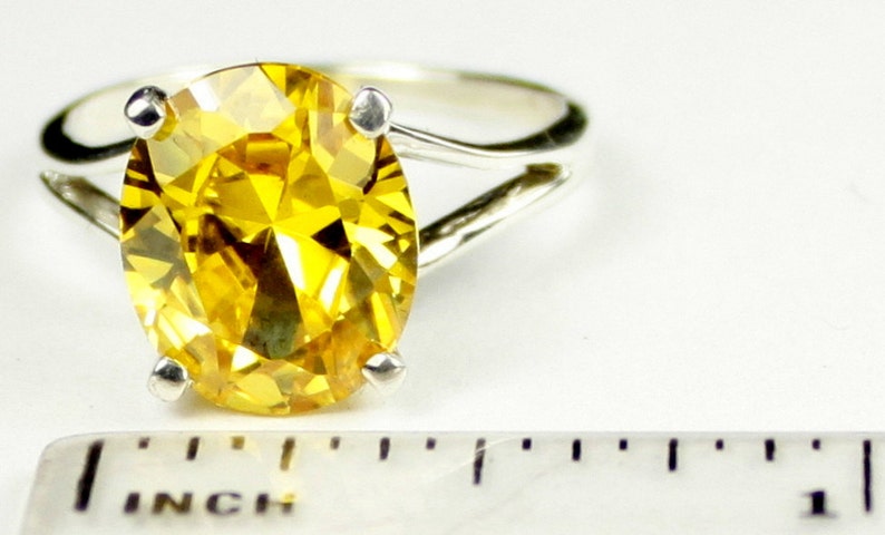 Golden Yellow CZ 925 Sterling Silver Ring SR132 | Etsy