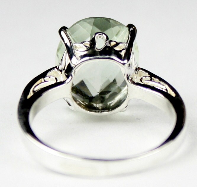 Green Amethyst 925 Sterling Silver Ladies Ring SR055 - Etsy