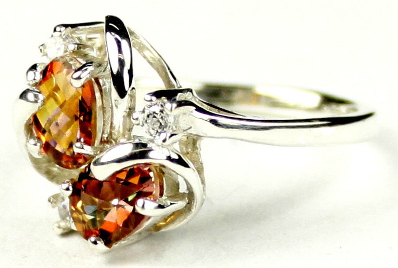 Twilight Fire Topaz 925 Sterling Silver Ladies Ring SR016 - Etsy