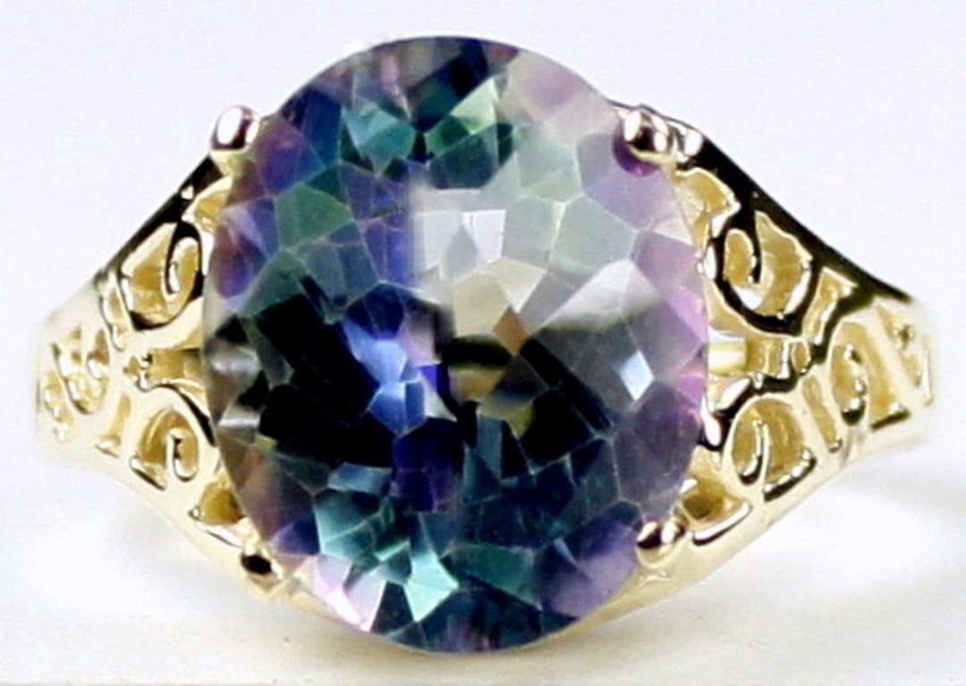 Neptune Garden Topaz, 10KY Gold Ring, R057 - Etsy