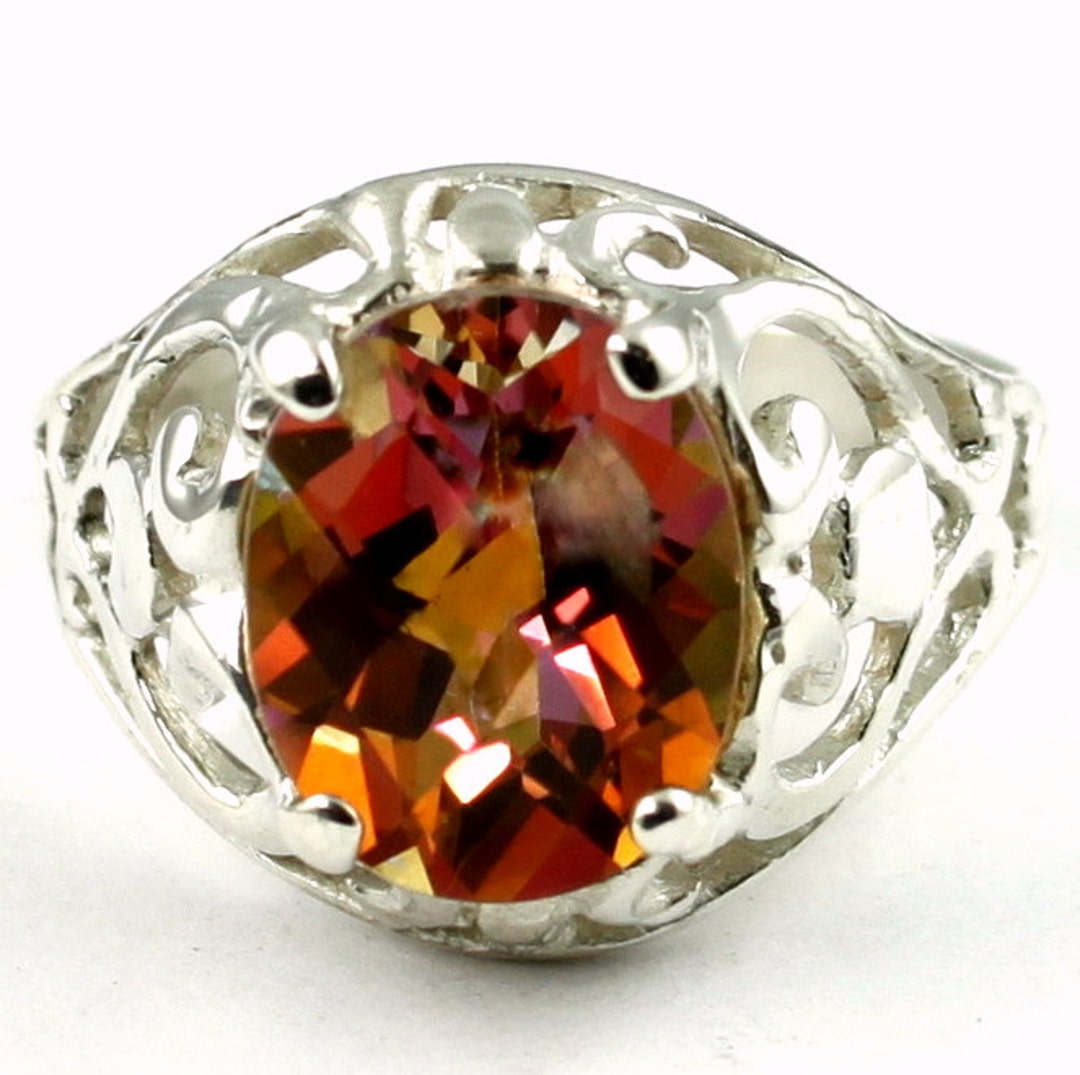 Twilight Fire Topaz, Sterling Silver Ring, SR004 - Etsy