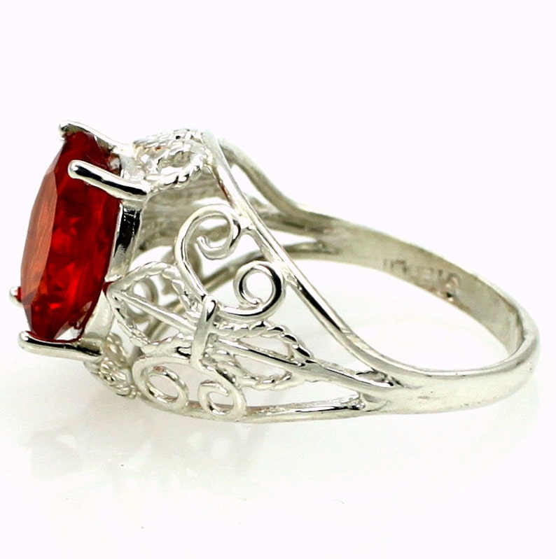 Created Padparadsha Sapphire 925 Sterling Silver Ring SR162 - Etsy