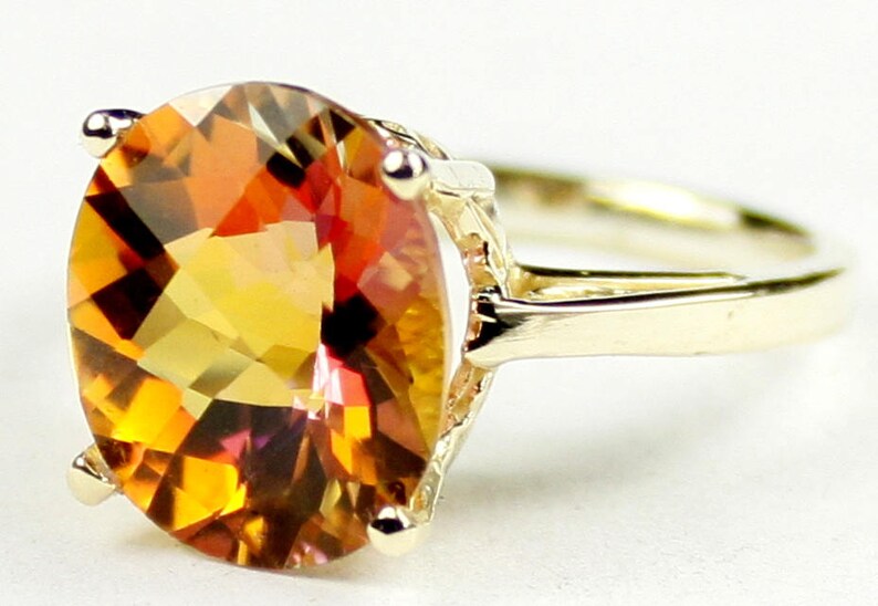 Twilight Fire Topaz 14KY Gold Ring R055 - Etsy