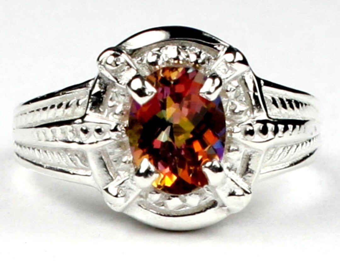 Twilight Fire Topaz, Sterling Silver Ring, SR284 - Etsy
