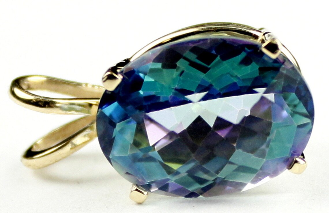 Neptune Garden Topaz 14KY Gold Pendant P004 | Etsy