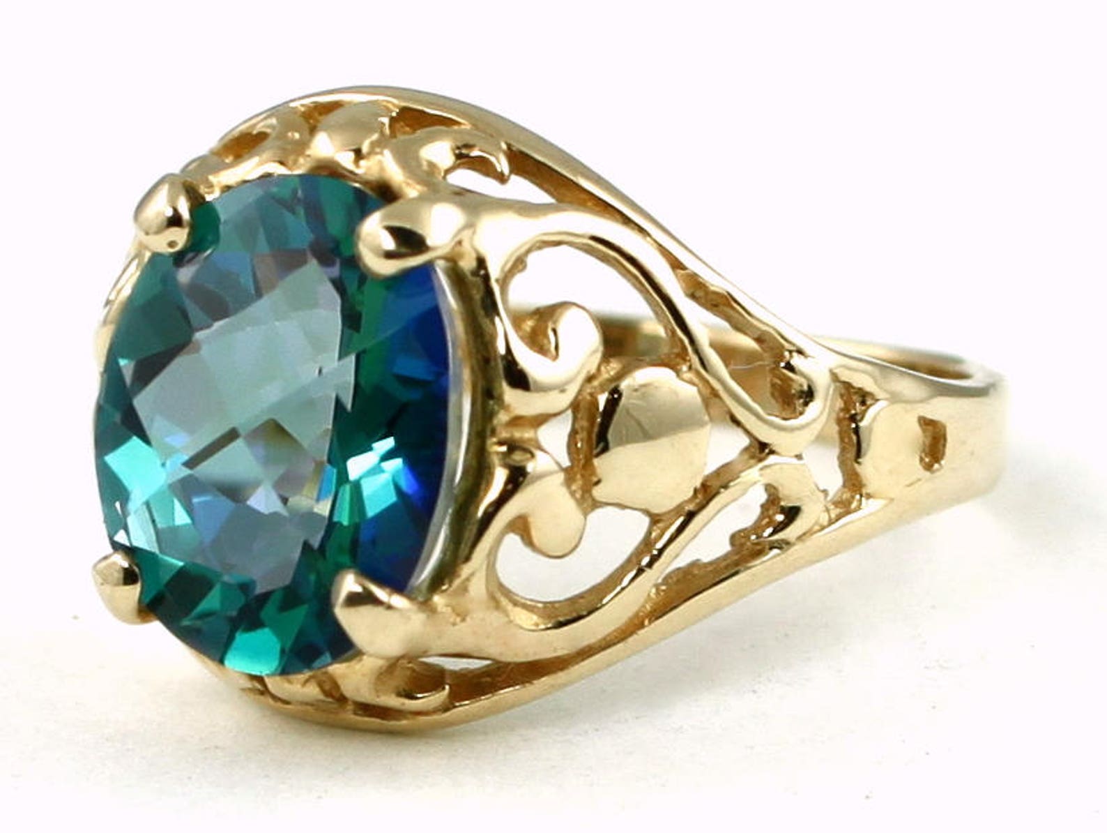 Neptune Garden Topaz 14KY Gold Ring R004 - Etsy