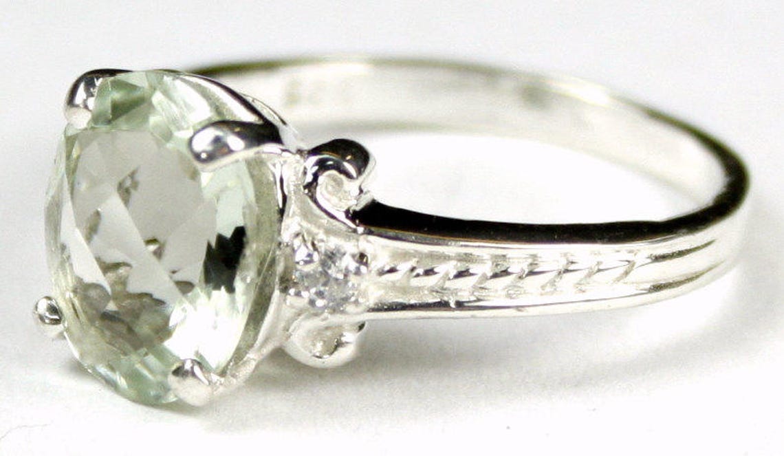Green Amethyst 925 Sterling Silver Ring SR136 | Etsy