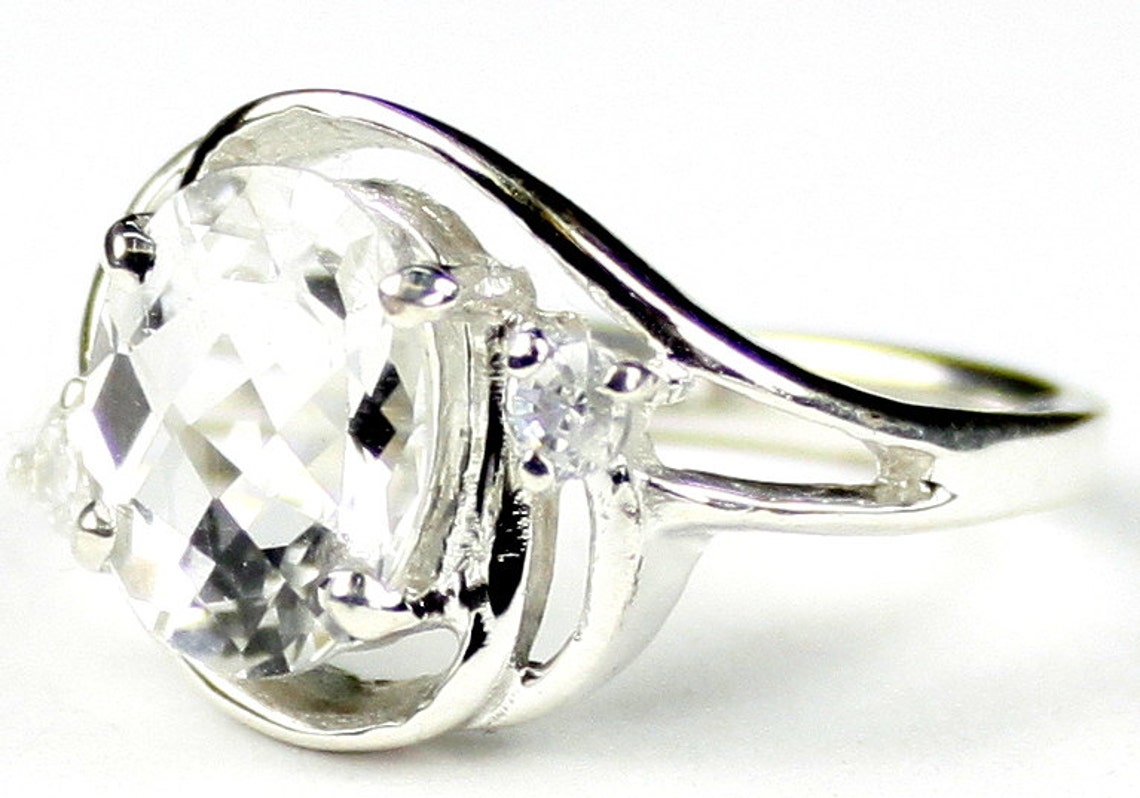 Silver Topaz 925 Sterling Silver Ladies Ring SR021 - Etsy