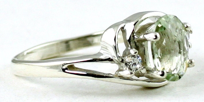 Green Amethyst 925 Sterling Silver Ring SR176 | Etsy