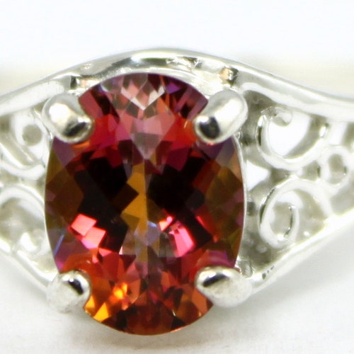 Twilight Fire Topaz 925 Sterling Silver Ring SR302 | Etsy
