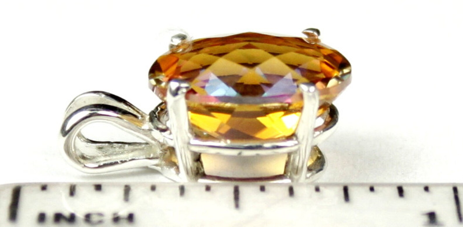 Twilight Fire Topaz 925 Sterling Silver Pendant SP040 - Etsy