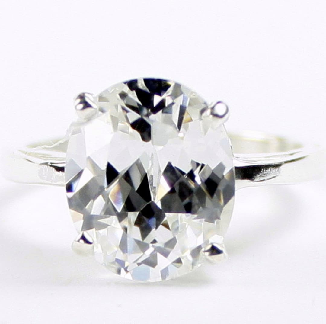 Silver Topaz, 925 Sterling Silver Ladies Ring, SR055 - Etsy