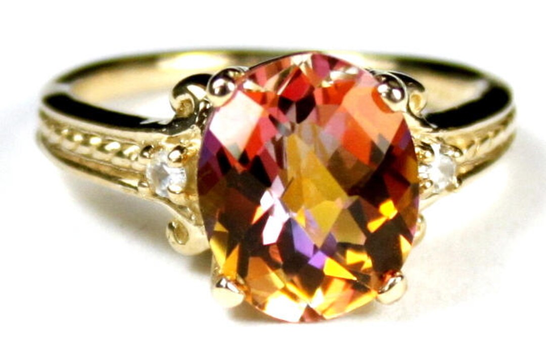 Twilight Fire Topaz, 14KY Gold Ring, R136 - Etsy