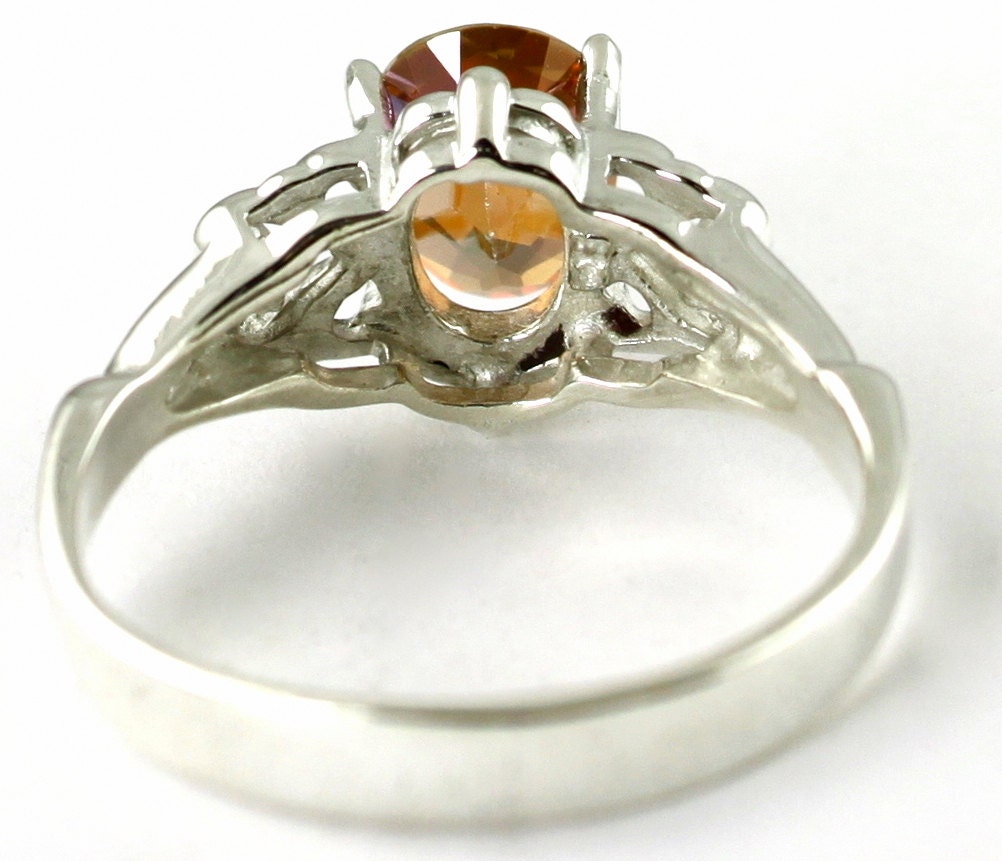 Twilight Fire Topaz 925 Sterling Silver Ring SR302 | Etsy