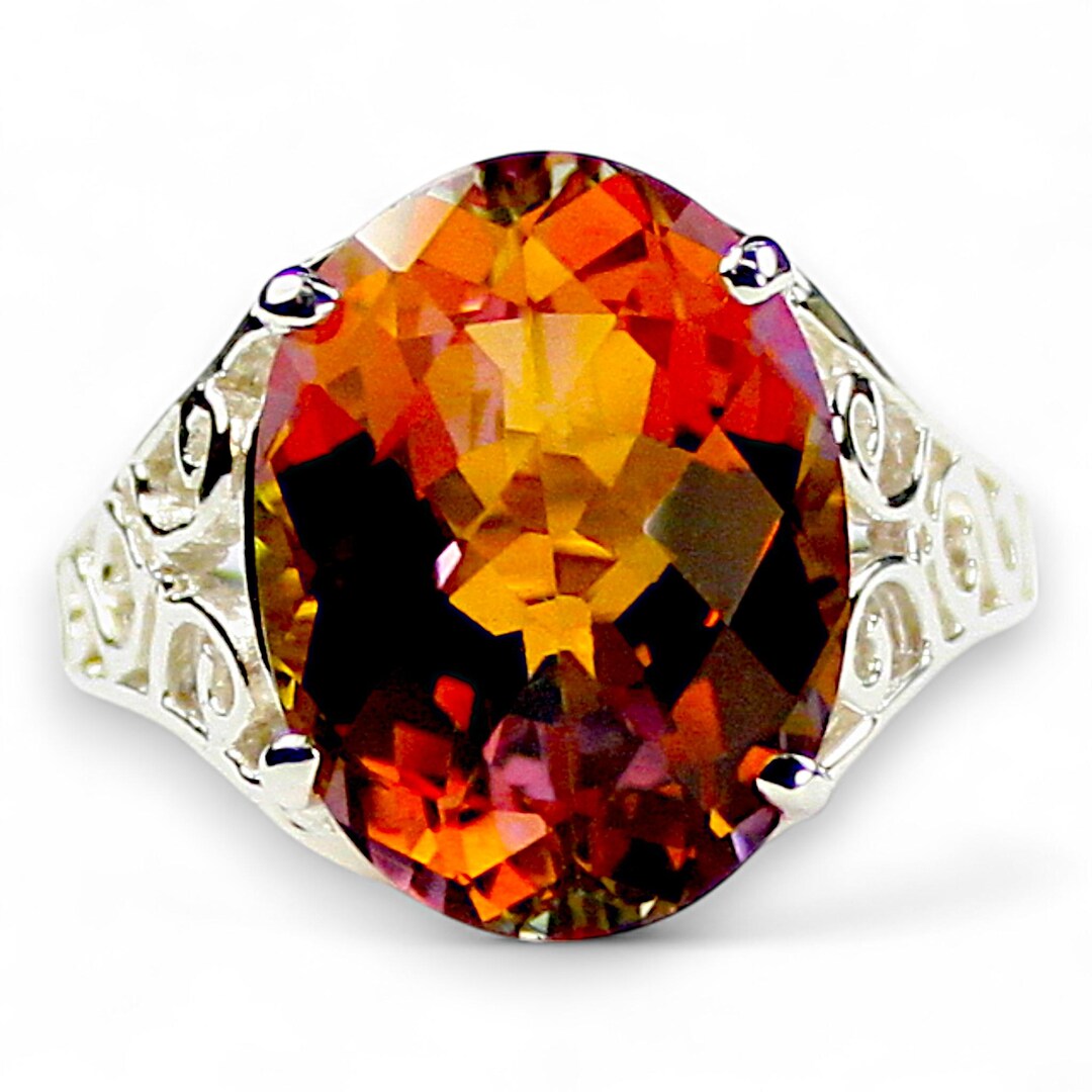 Twilight Fire Topaz, 925 Sterling Silver Ladies Ring, SR049 - Etsy