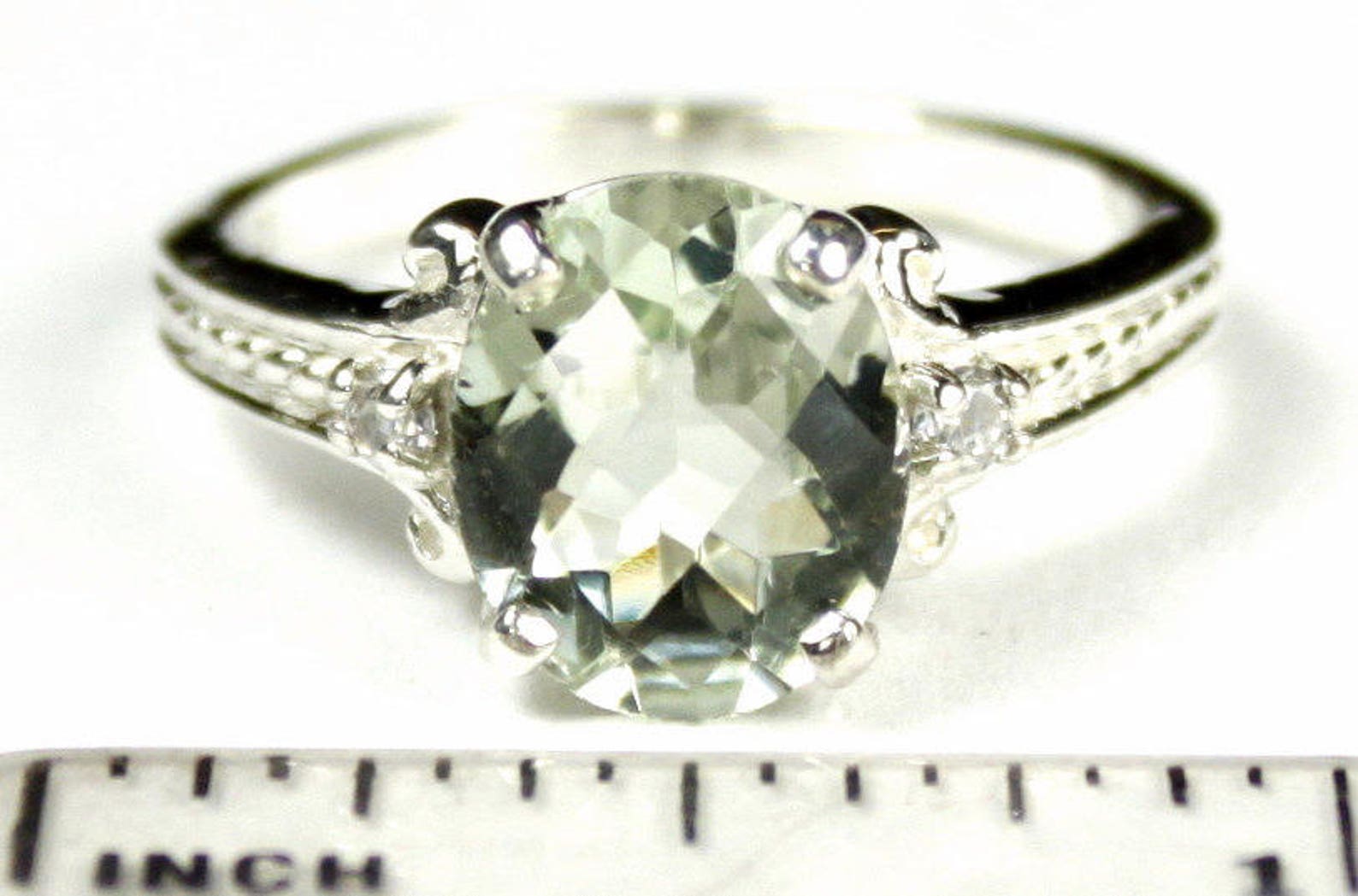 Green Amethyst 925 Sterling Silver Ring SR136 | Etsy