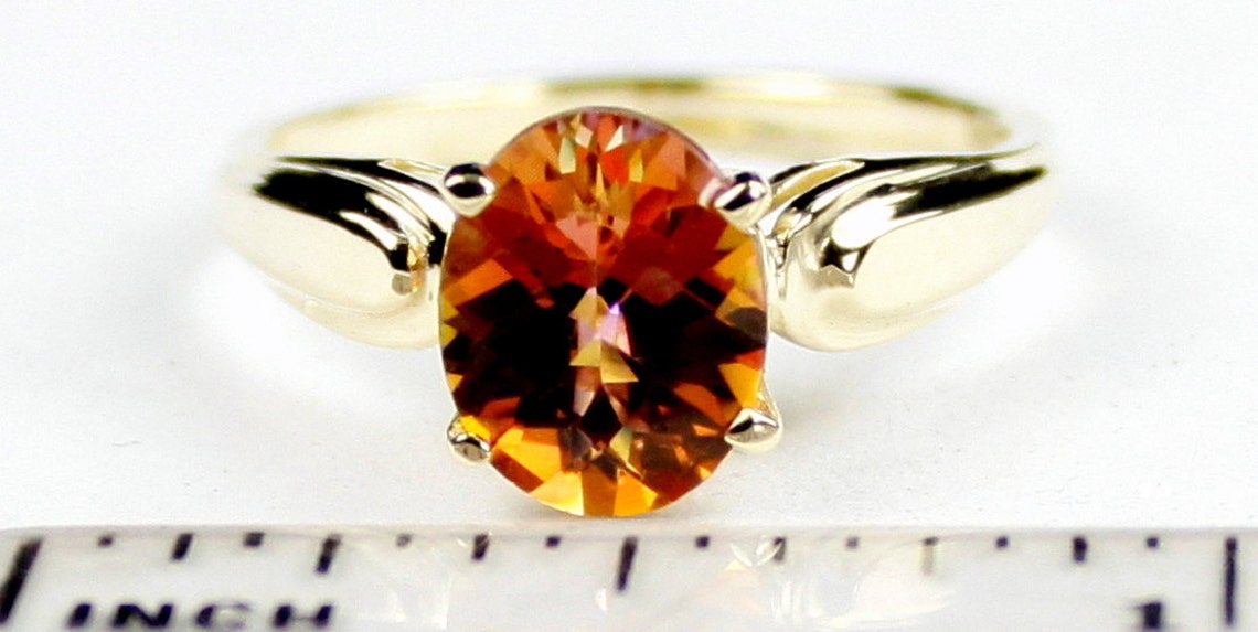 Twilight Fire Topaz 10ky Gold Ring R058 - Etsy
