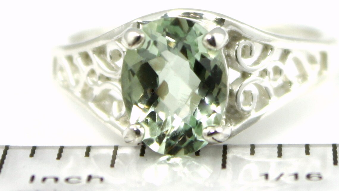 Green Amethyst 925 Sterling Silver Ring SR005 - Etsy
