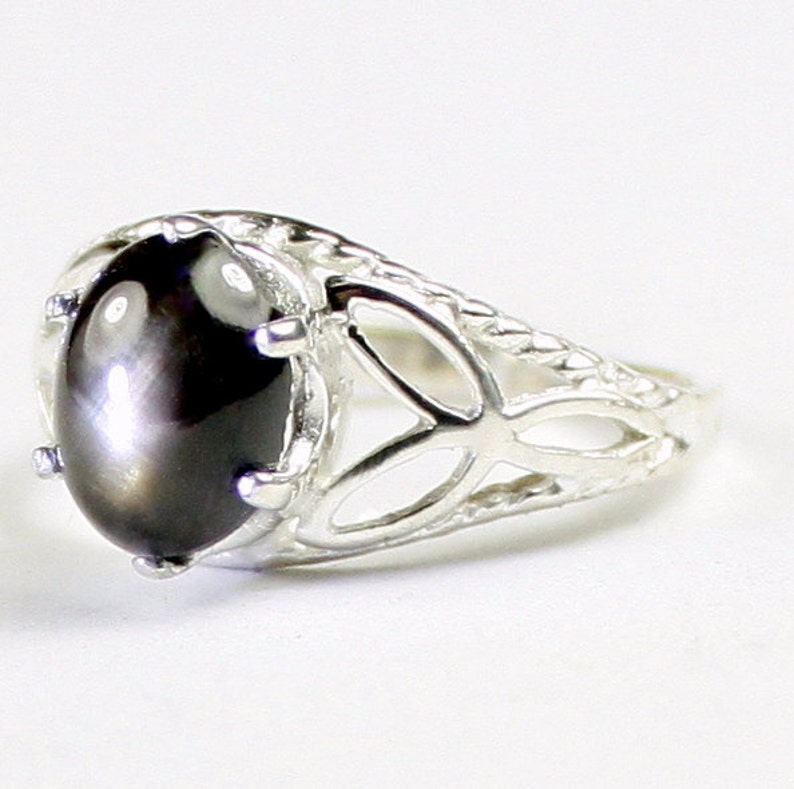 Black Star Sapphire 925 Sterling Silver Ring SR137 - Etsy Black Star Sapphire 925 Sterling Silver Ring SR137 - Etsy