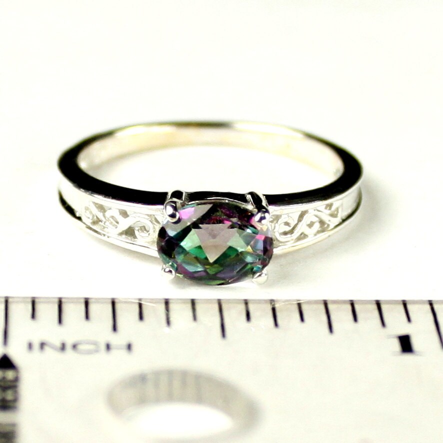 Mystic Fire Topaz 925 Sterling Silver Ladies Ring SR362 | Etsy