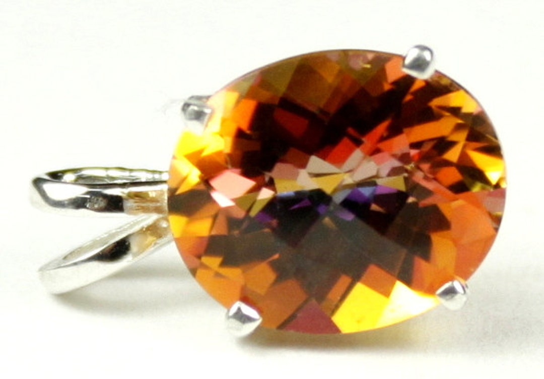 Twilight Fire Topaz, 925 Sterling Silver Pendant, SP040 - Etsy