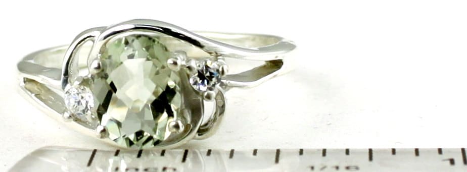 Green Amethyst 925 Sterling Silver Ring SR176 | Etsy