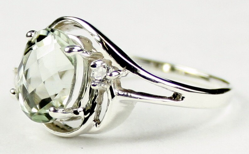 Green Amethyst 925 Sterling Silver Ladies Ring SR021 - Etsy