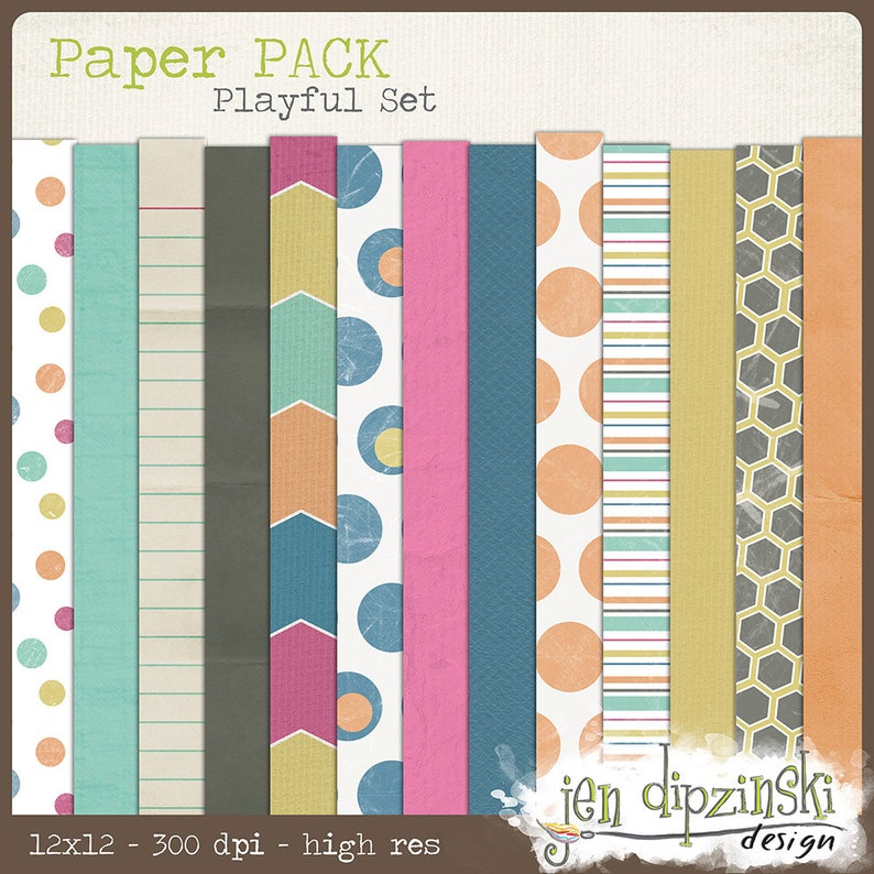 Digital Paper - Playful INSTANT DOWNLOAD - Etsy