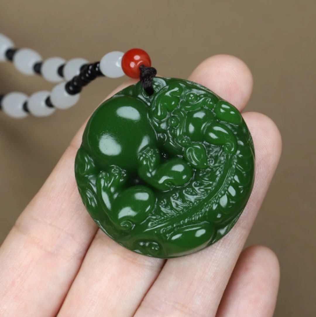 Free Delivery Natural AAA Green Jadeite Jade Round PIXIU Jade - Etsy