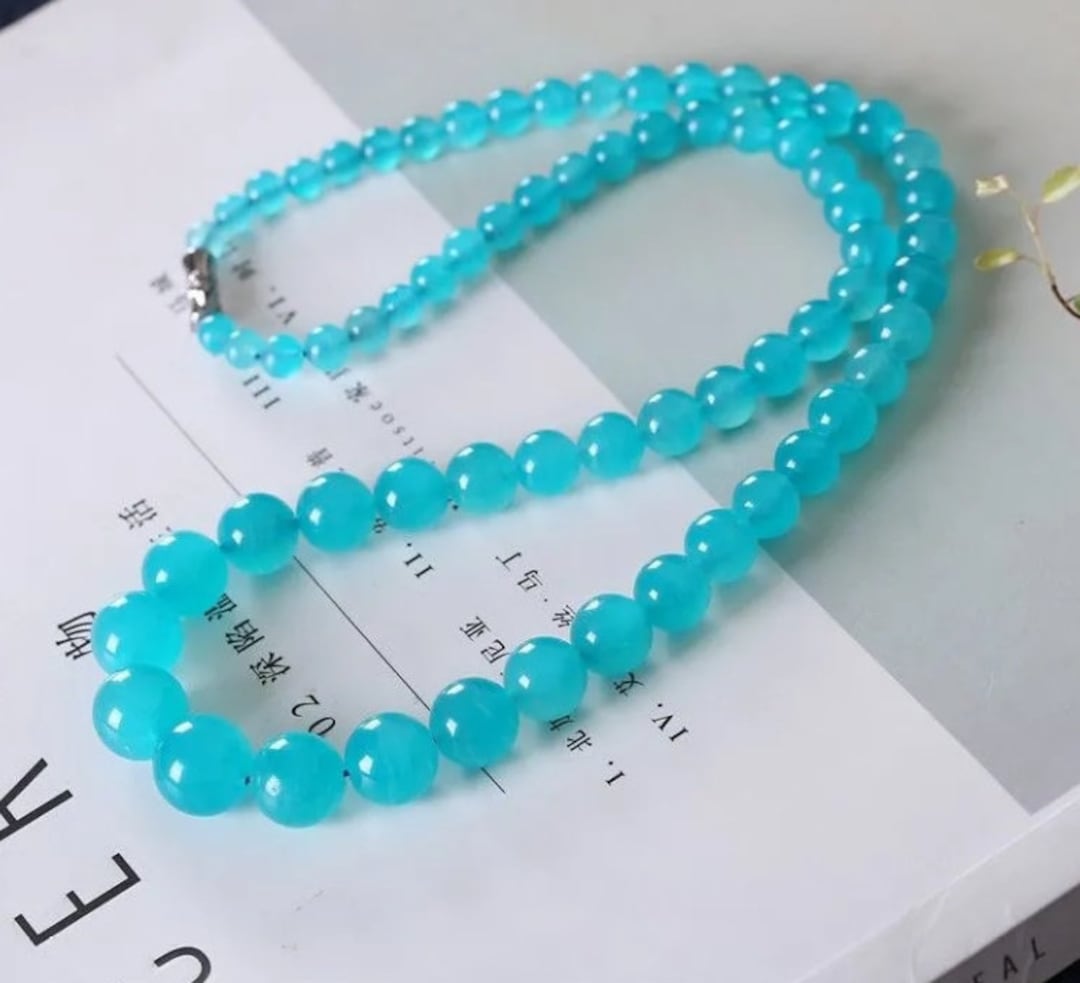 Free Delivery Natural AAA Blue Jadeite Jade Charm Good Luck Blue Beads ...