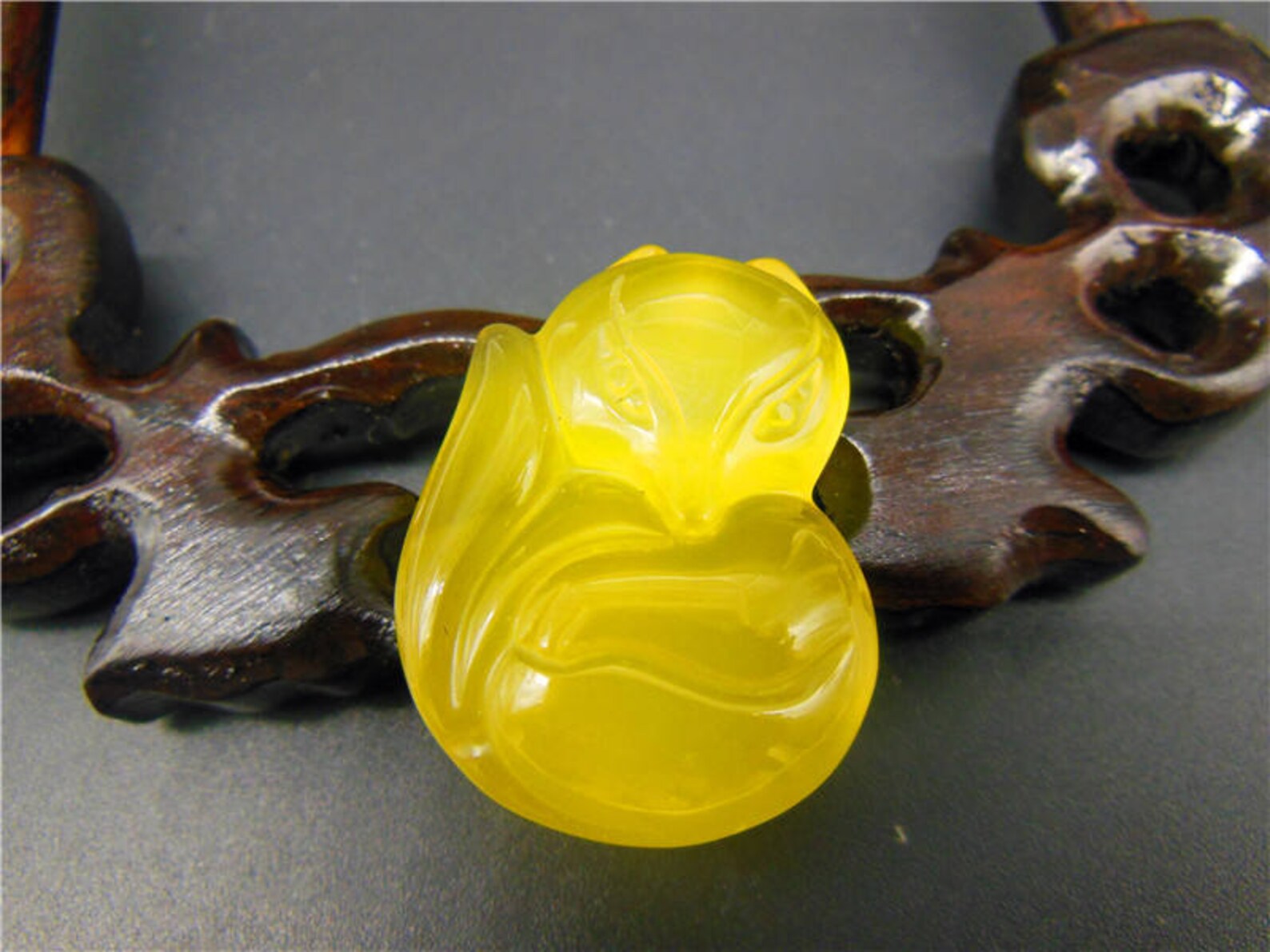 Free Delivery Natural AAA Yellow Jadeite Jade Carved Fox Luck - Etsy