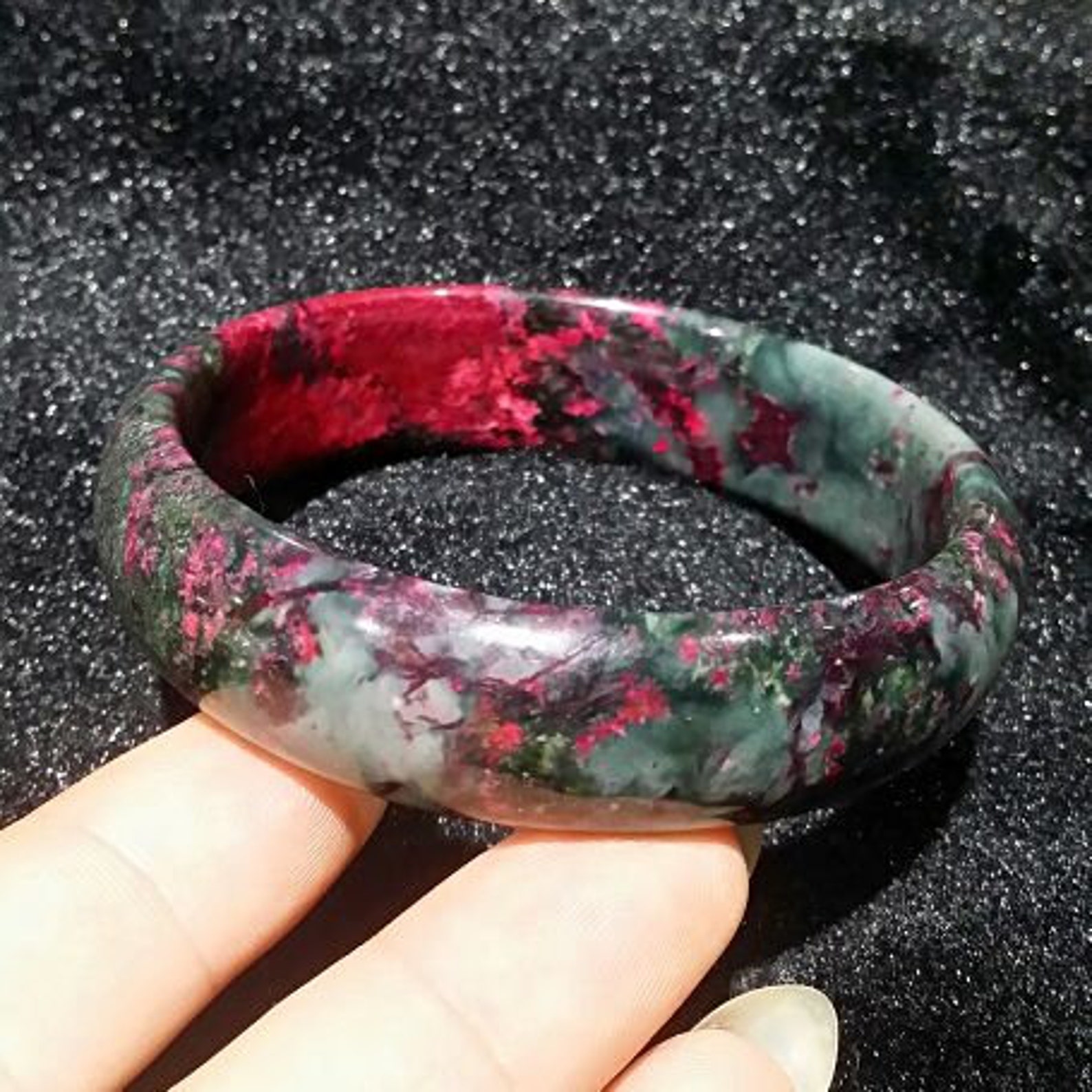 Free Delivery Natural AAA red and green jadeite jade charm | Etsy