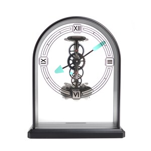 80's Skeleton Clock / Haller Germany / Black & Turquoise / Post-modern ...