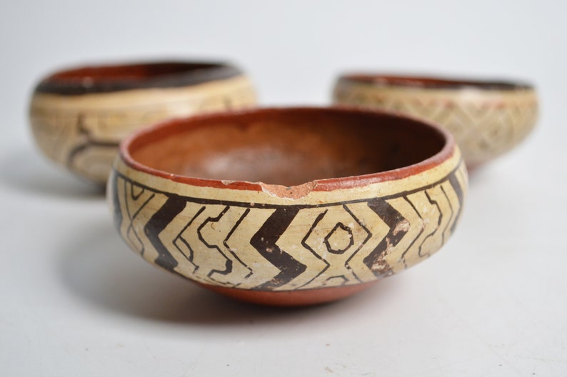 Shipibo Stackable Bowls / Peruvian Pottery With Geometric Patterns ...