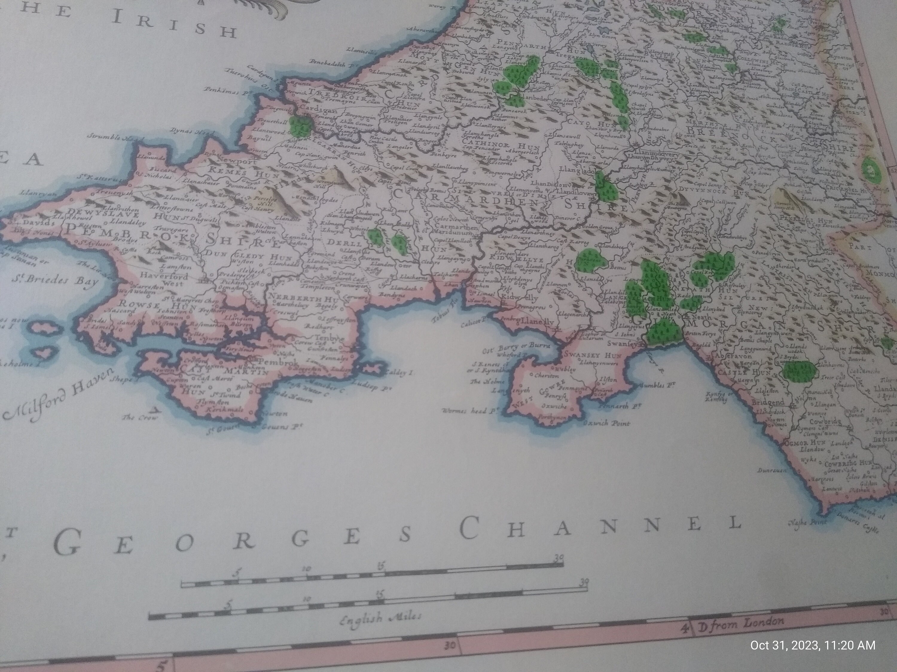 Old Map Print of Antique Vintage Map South Wales - Etsy UK
