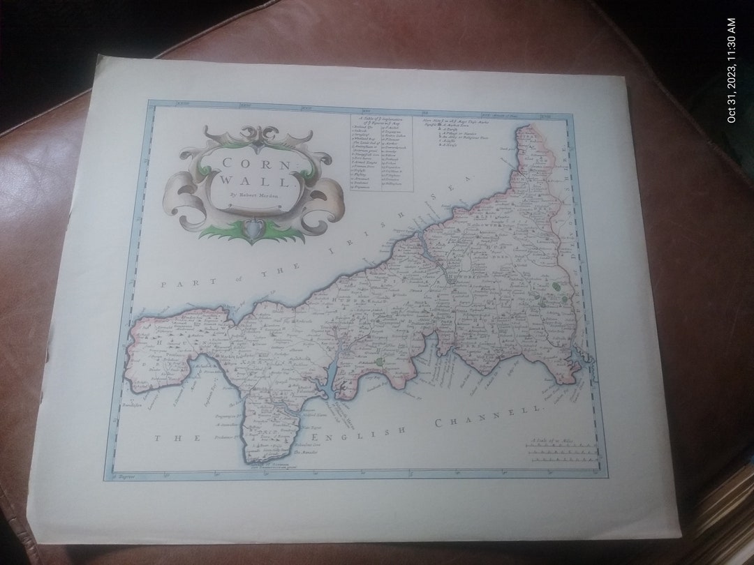Old Map Print of Antique Vintage Map Cornwall - Etsy