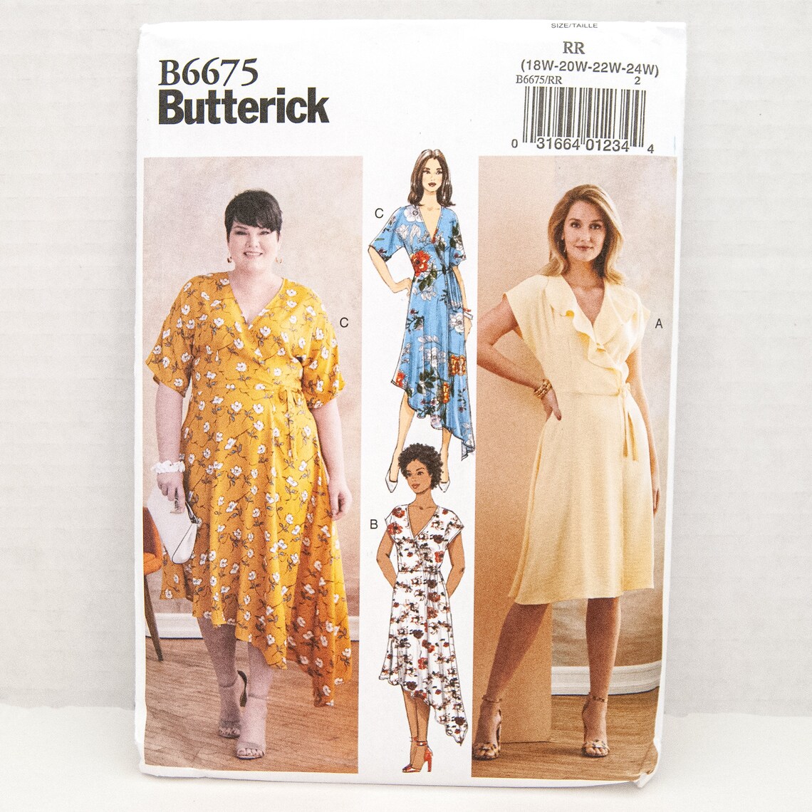 Wrap Dress Sewing Pattern, Misses and Women's in Plus Sizes 18W, 20W ...