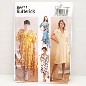 Wrap Dress Sewing Pattern, Misses and Women's in Plus Sizes 18W, 20W ...