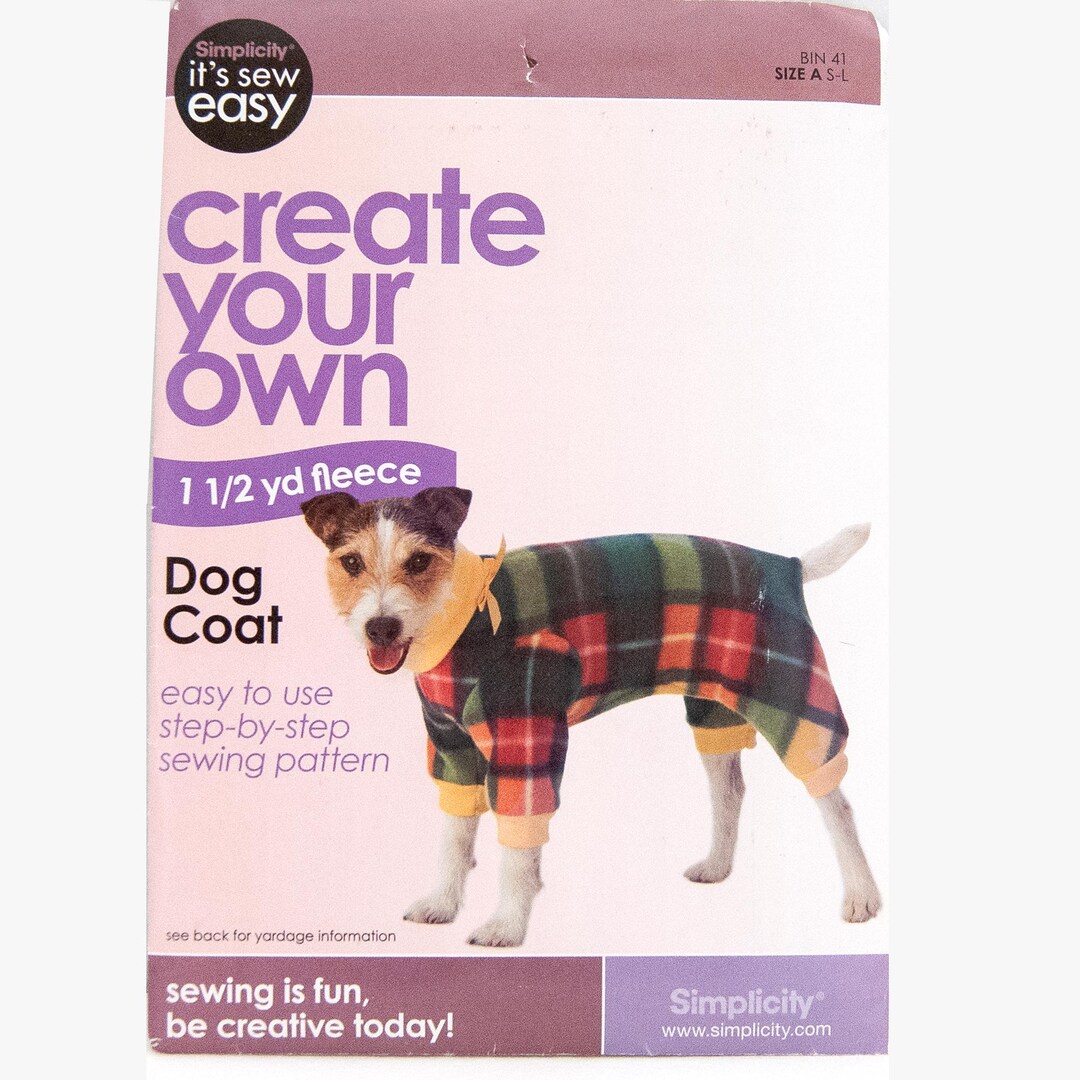 Dog Coat by Simplicity It’s Sew Easy, Sizes Small, Medium, Large, Uncut ...