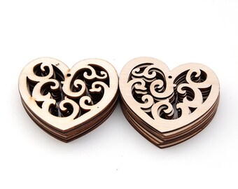 Unfinished Wood Hearts, Filigree Cut, Set of 14, 3" X 2.75" X 1/8" - Etsy