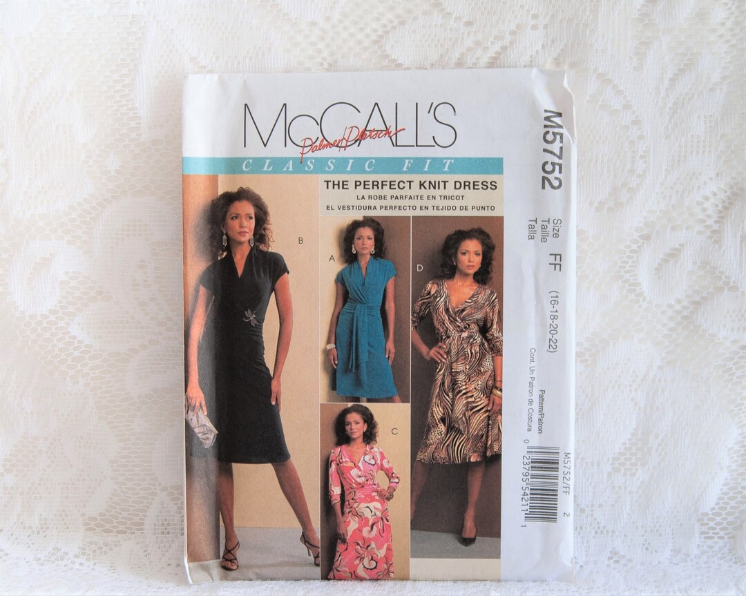 Knit Dress Sewing Pattern, Sleeveless-short Sleeve, Misses Plus Sizes ...