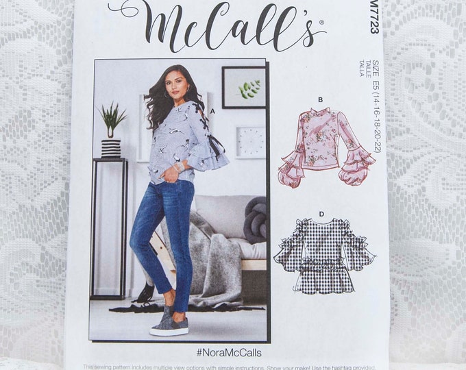 Misses Tops Sewing Pattern in Sizes 14, 16, 18, 20, 22, Mccalls M7723 ...