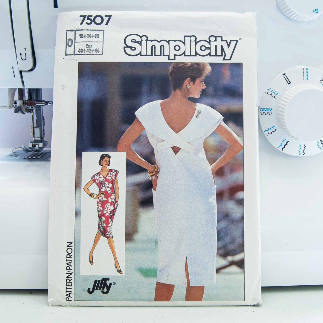 Sleeveless Straight Dress Sewing Pattern, Misses Sizes 12, 14, 16 ...